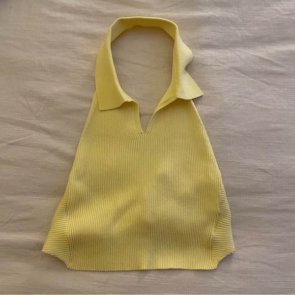 Dreamers | Tops | Yellow Collared Halter Top 9s Style | Poshmark